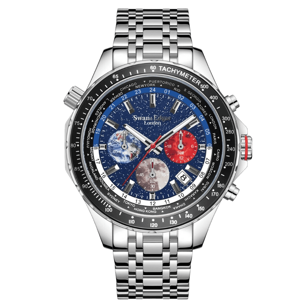 World Timer Mechanical Quartz - Steel Blue