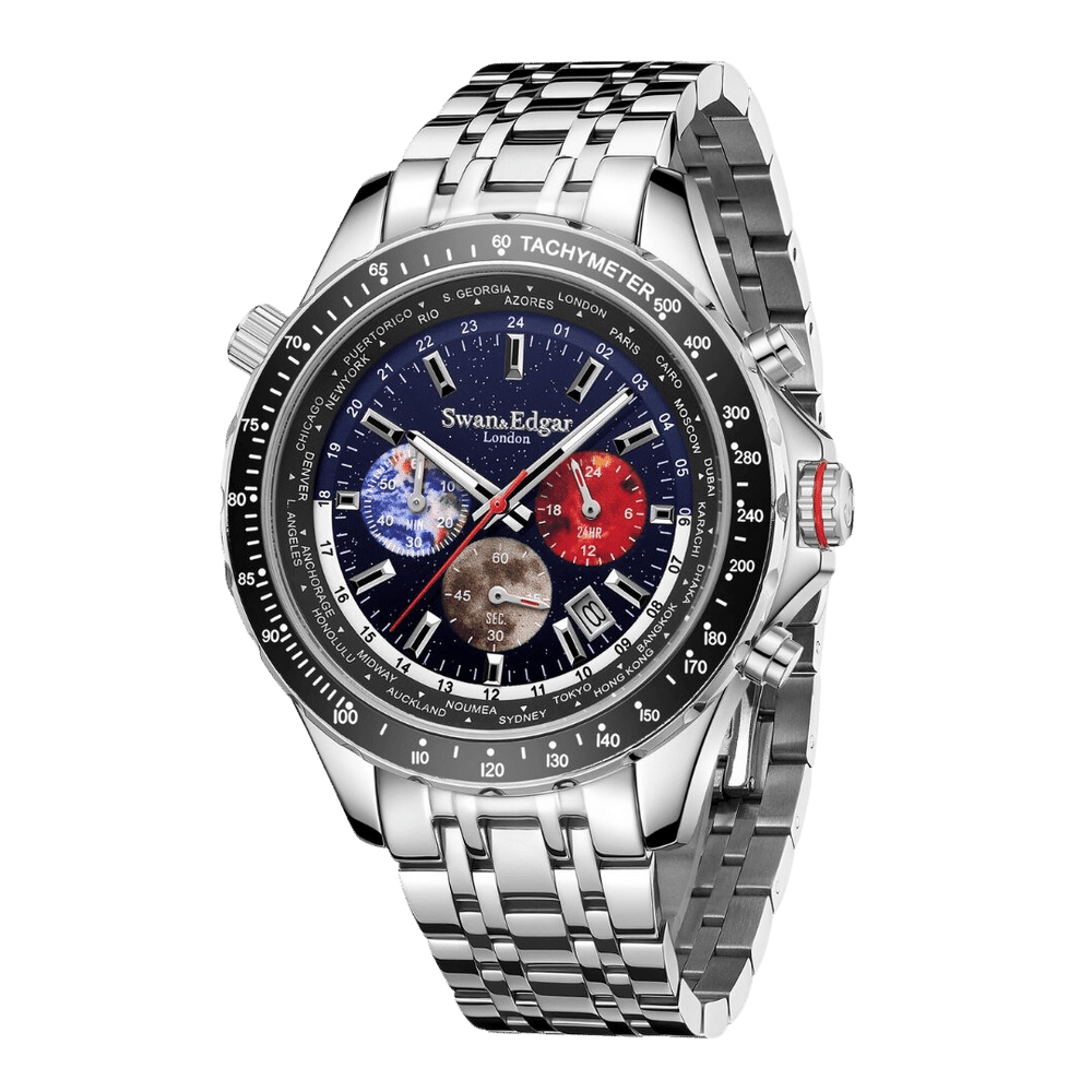 World Timer Mechanical Quartz - Steel Blue