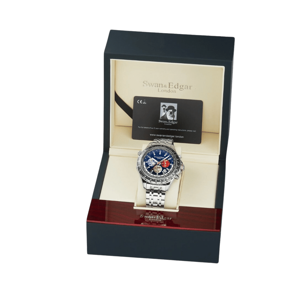 World Timer Mechanical Quartz - Steel Blue