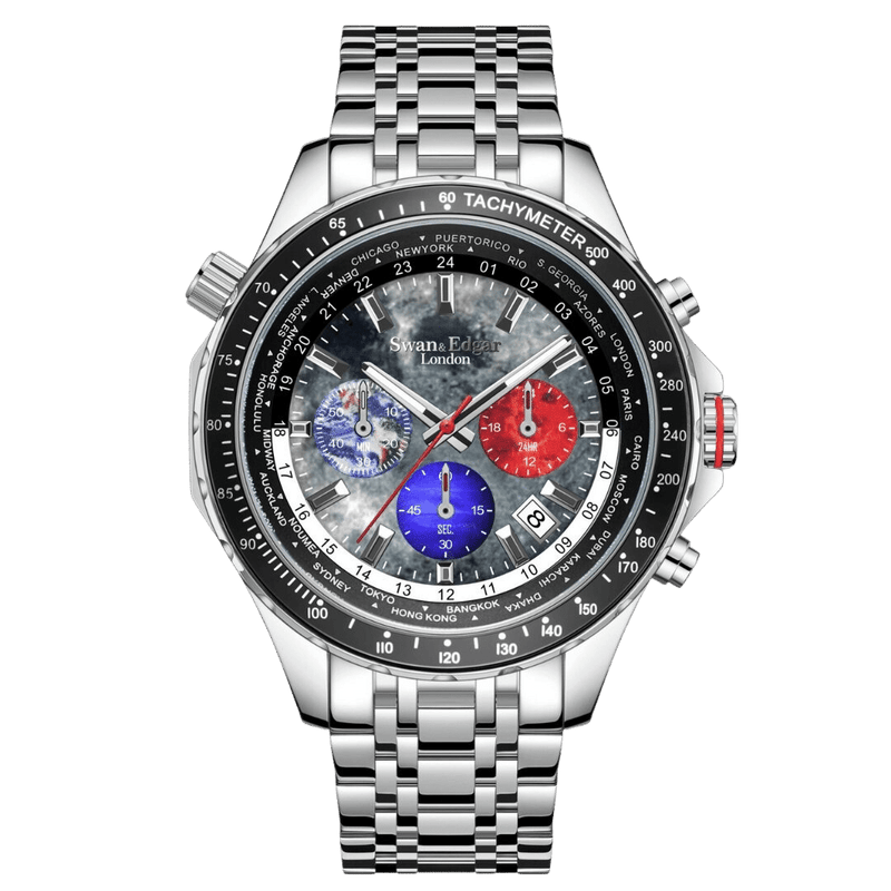 World Timer Mechanical Quartz - Steel Grey